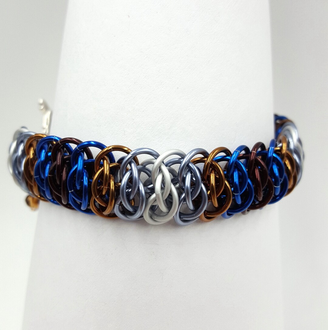 Viperscale, Chain Mail, Chainmail, Chainmaille, Bracelet, Renaissance, Classic, Brown, Blue ...