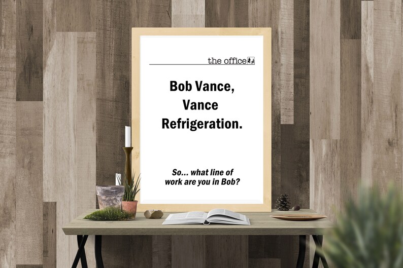 The Office "bob Vance Vance Refrigeration" Bob Vance Minimal Wall Art ...