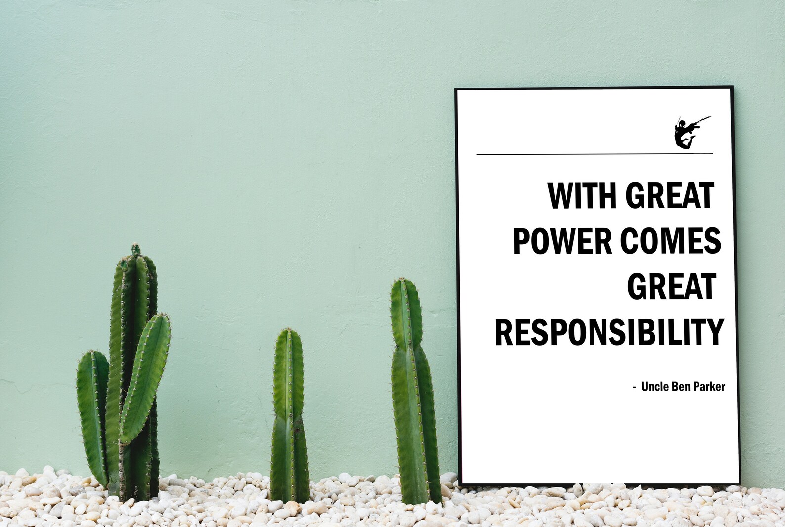 Spider-man "with Great Power Comes Great Responsibility." Minimal Wall ...