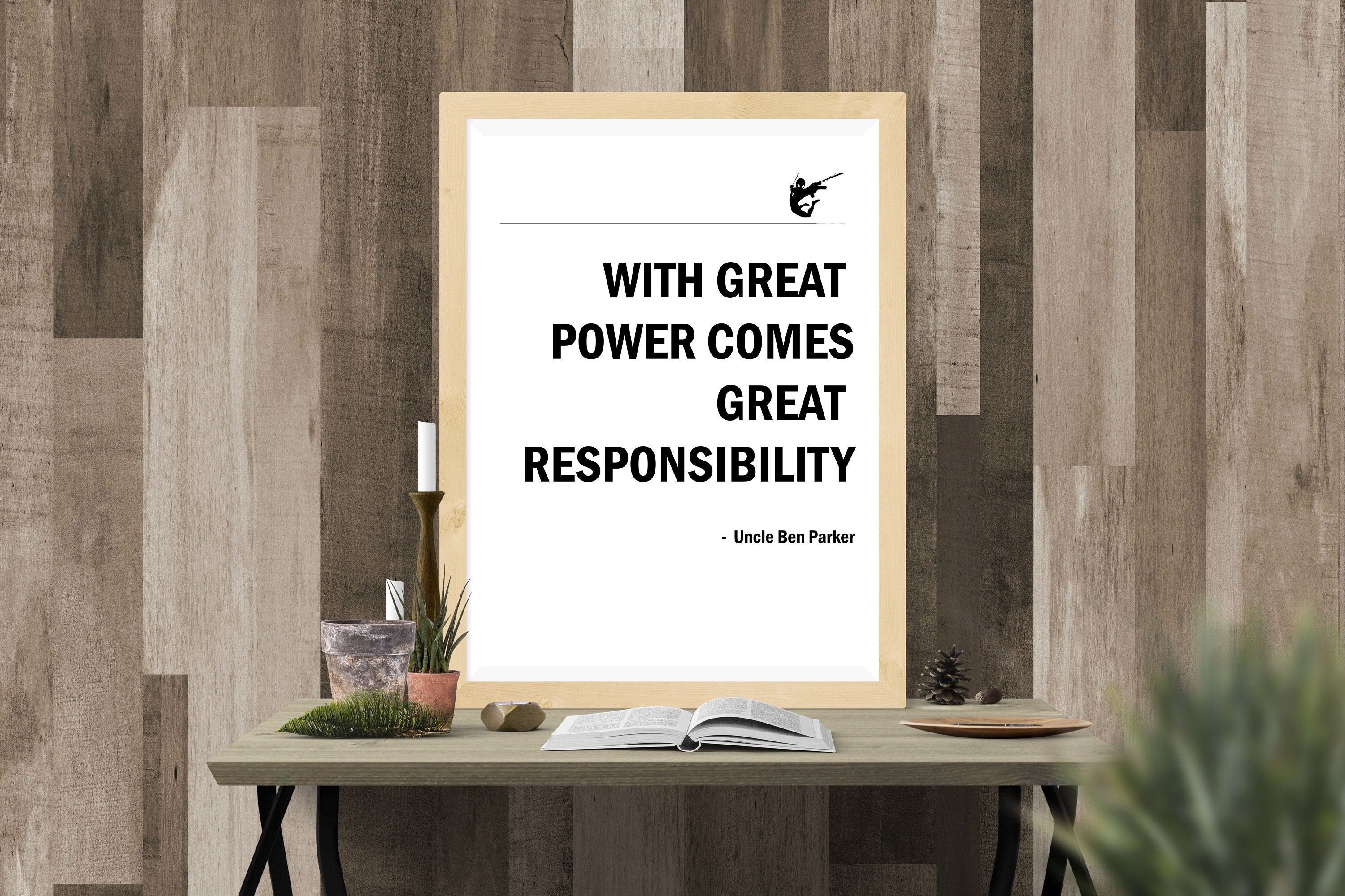 Spider-man "with Great Power Comes Great Responsibility." Minimal Wall ...