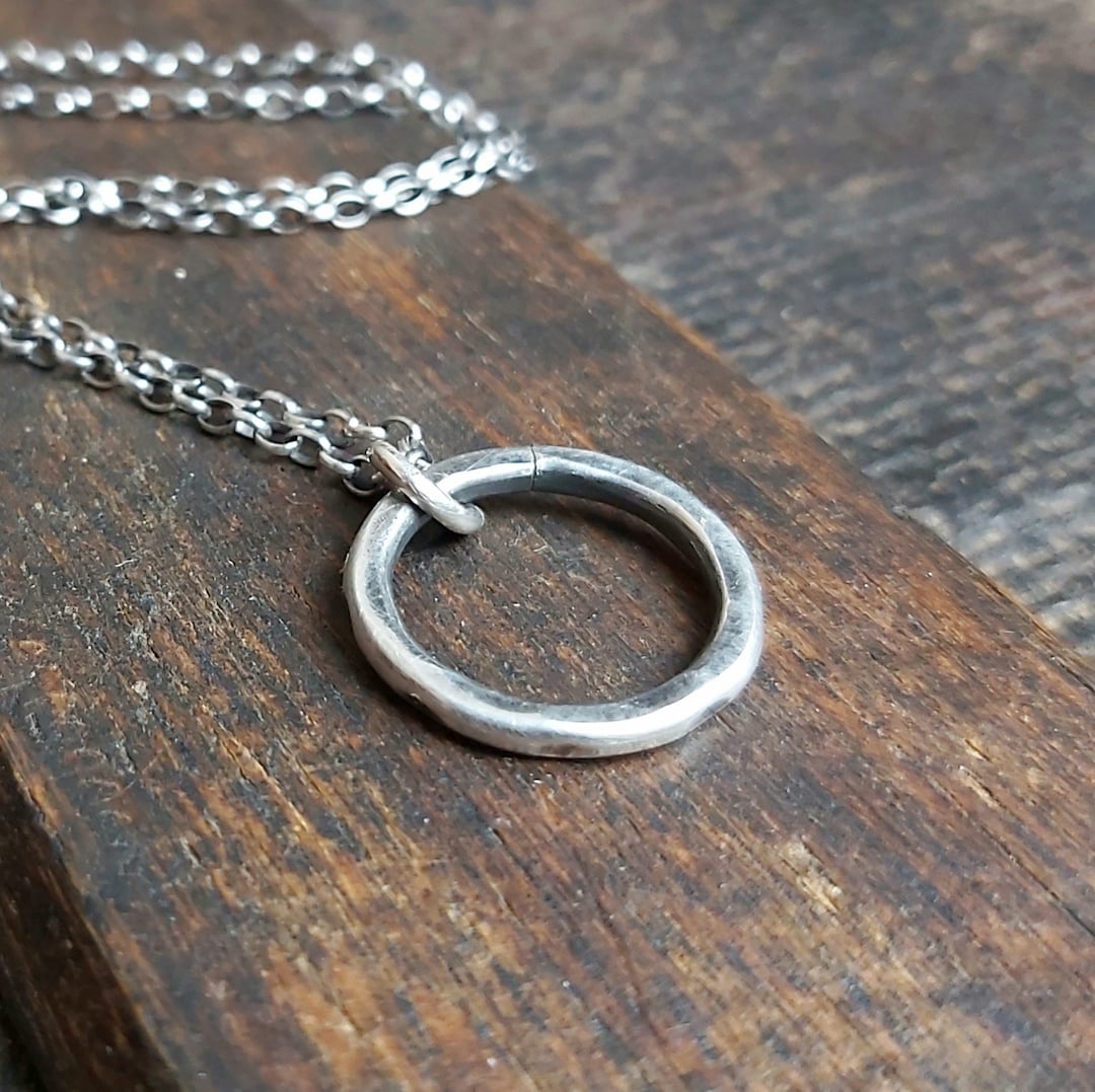 Oxidized Sterling Silver Necklace Unisex - Etsy