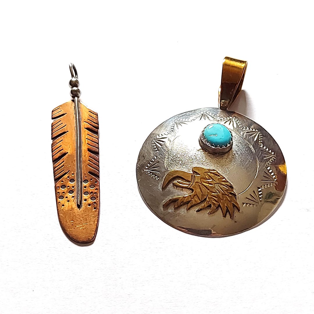 Native North American Pendants Vintage Native American Silver Eagle ...