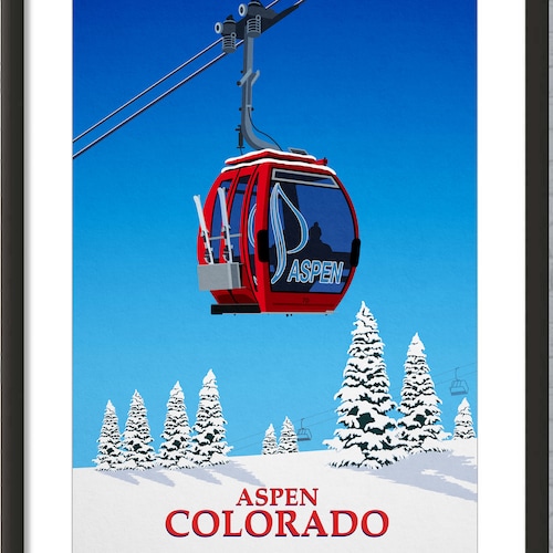 Aspen Colorado Mid-century Travel Poster Ski Colorado - Etsy