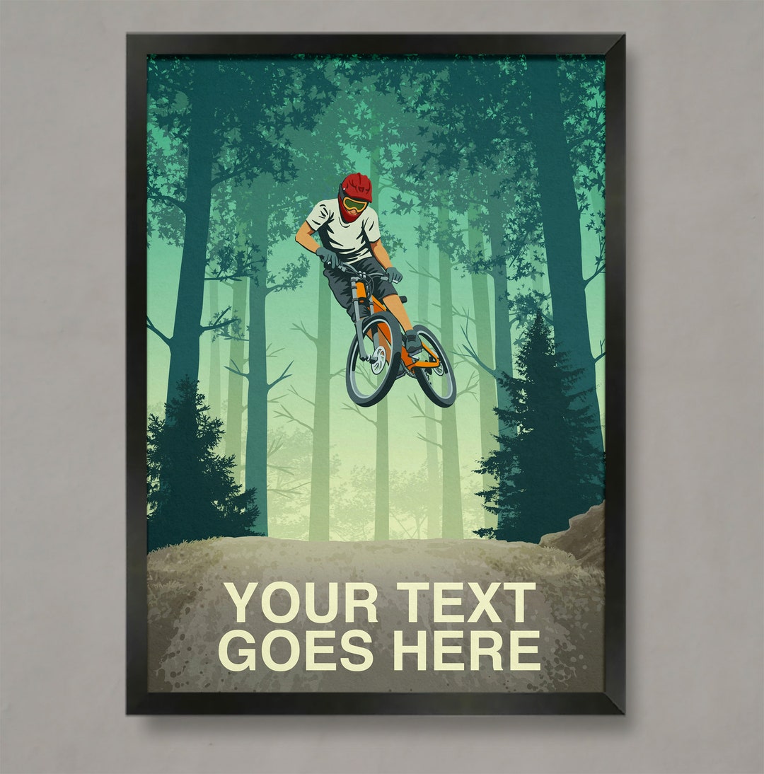 Personalized Mountain Bike Art Print: Custom MTB Poster - Etsy