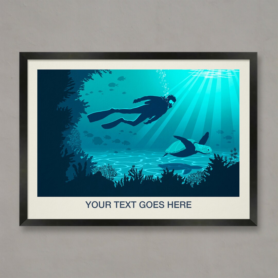 Personalised Scuba Diving Poster, Personalised Scuba Diving Gift ...