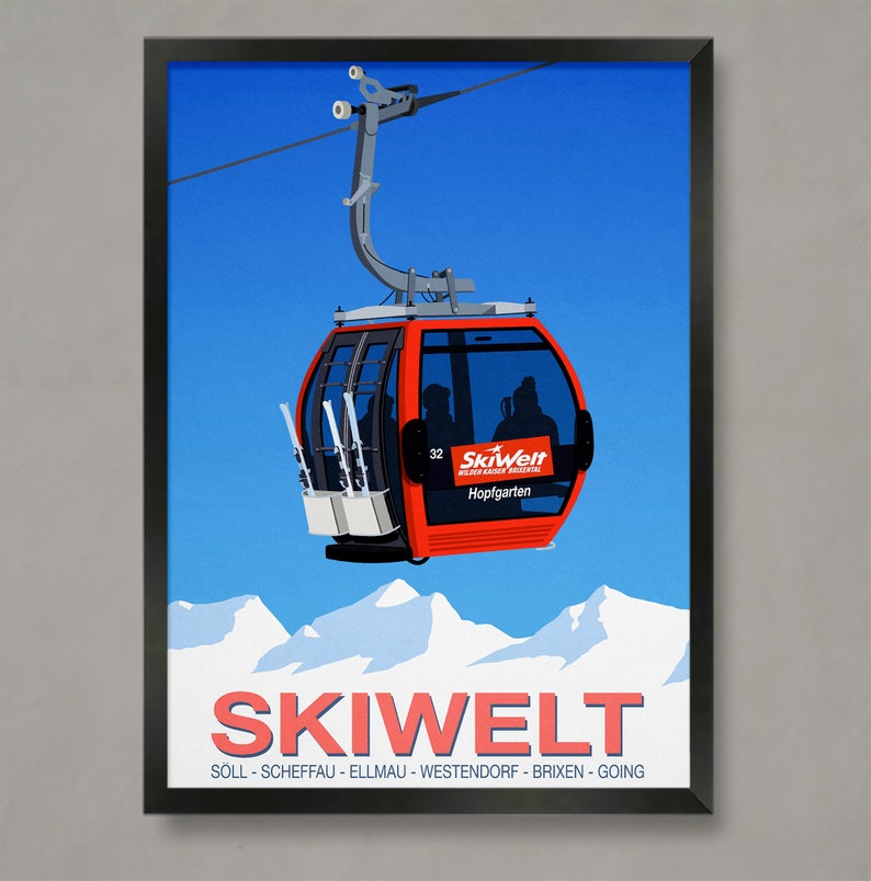 Skiwelt Austria Poster: Vintage Ski Resort Art Print - Etsy