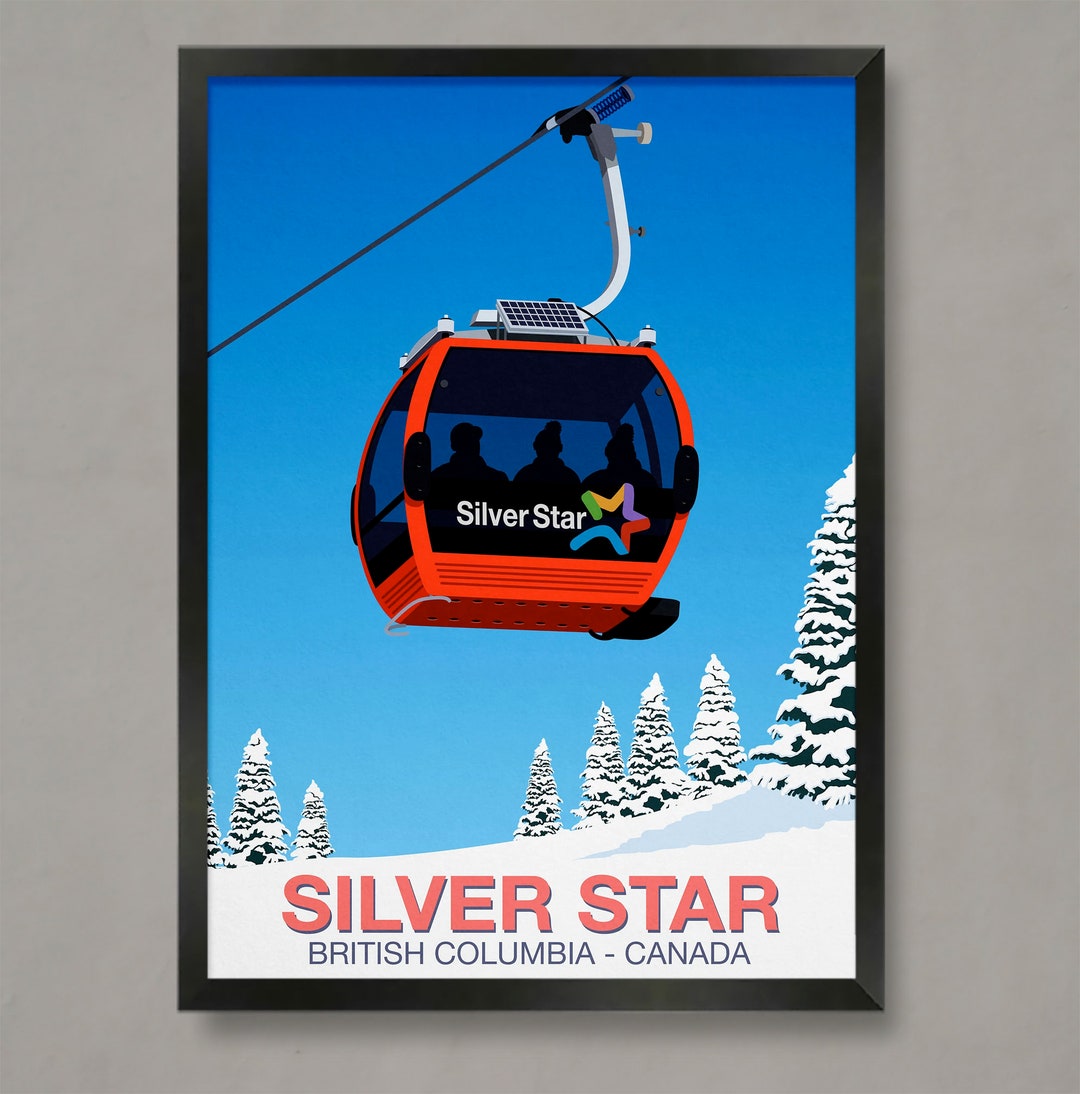 Silver Star Ski Poster, Ski Resort Poster, Ski Print , Snowboard Poster ...