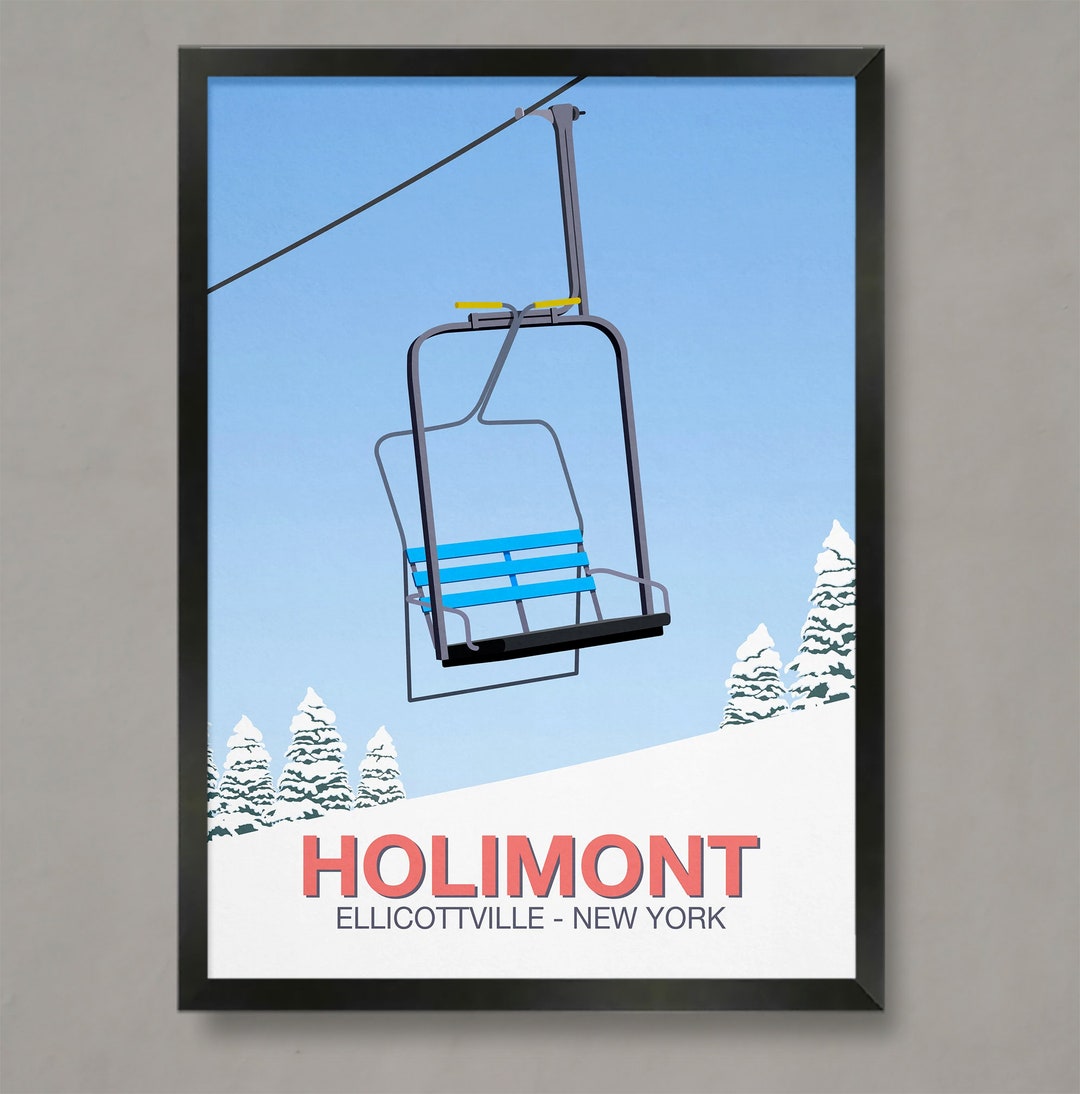 Holimont Ski Resort Poster, Ski Resort Poster, Ski Print , Snowboard Poster, Ski Gifts, Ski ...