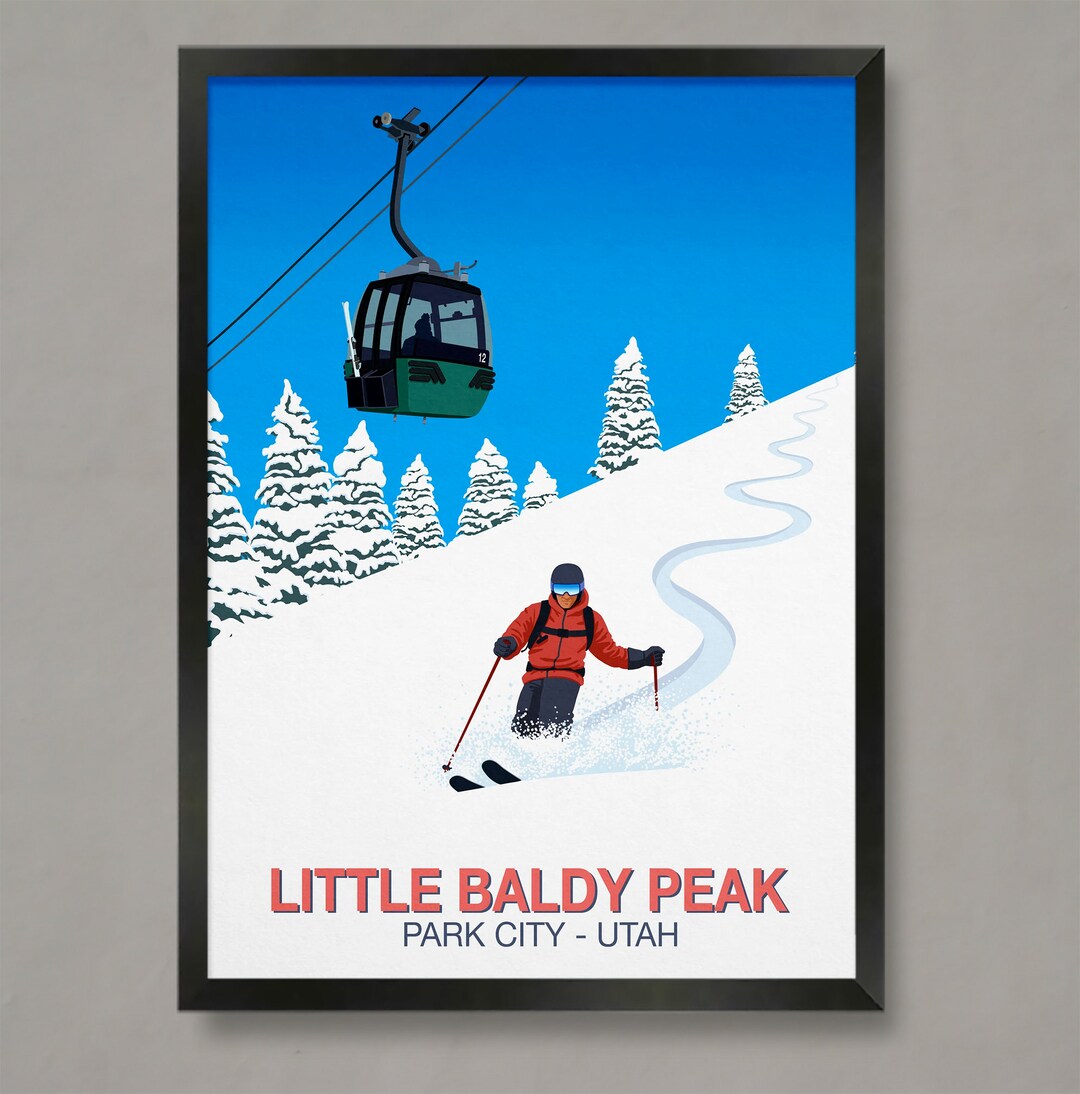Little Baldy Peak Ski Poster: Vintage Style Ski Resort Art Print - Etsy