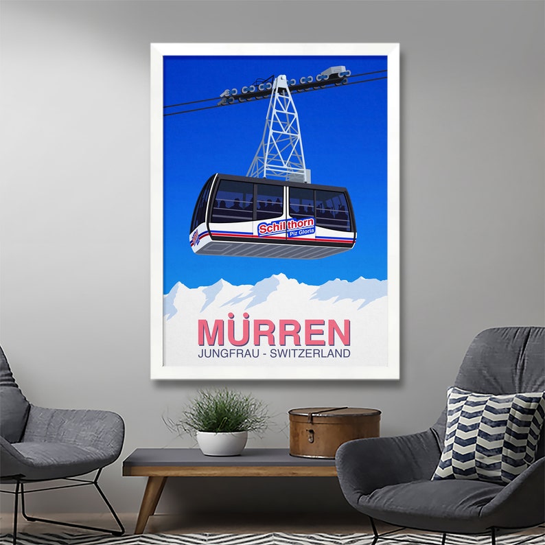 Murren Ski Resort Poster: Vintage Swiss Travel Print - Etsy