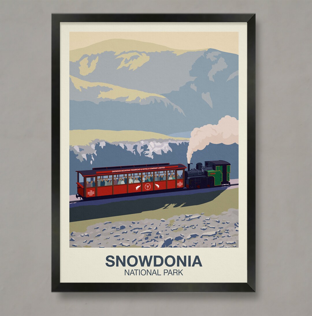 Snowdonia National Park Poster: Snowdon Mountain Tramroad Art Print - Etsy