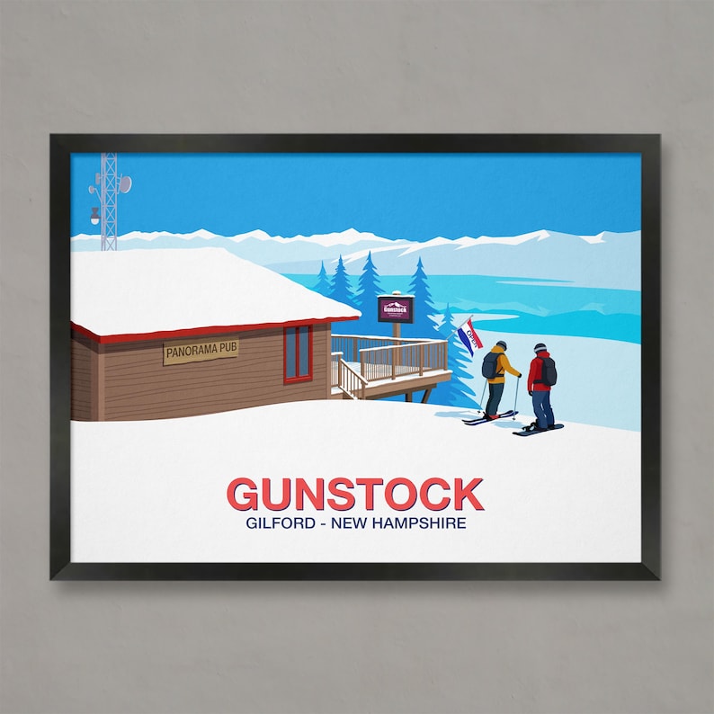 Gunstock Mountain Ski Resort Poster: Vintage-style Travel Print - Etsy