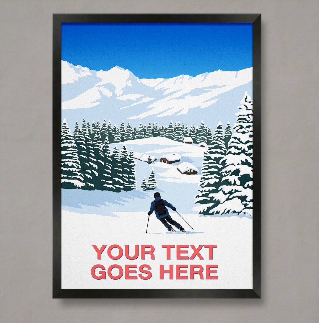 Personalised Ski Gift,custom Ski Art,skier Art Poster,personalised Ski ...