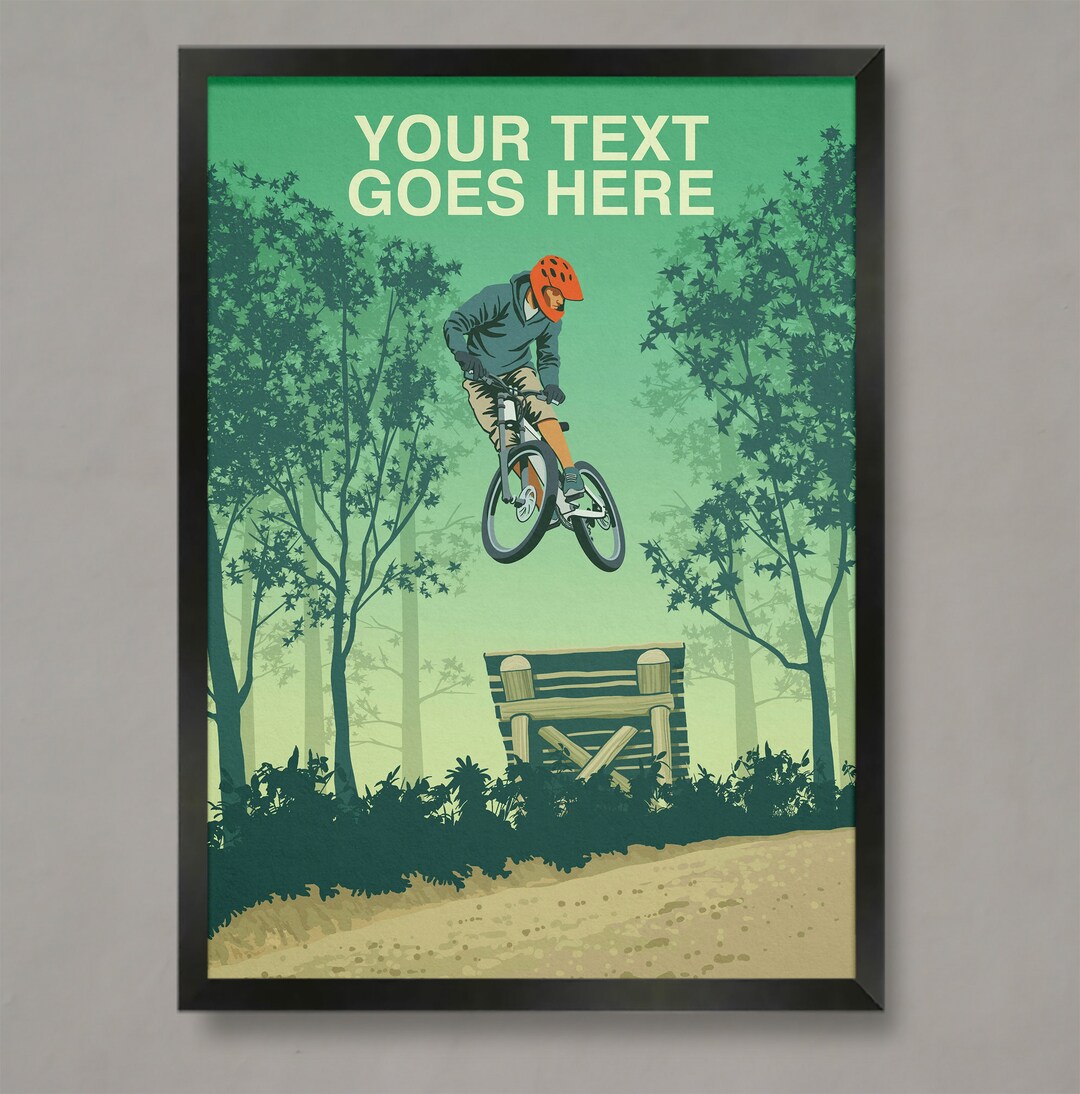 Personalized Mountain Bike Art Print: Custom MTB Poster - Etsy