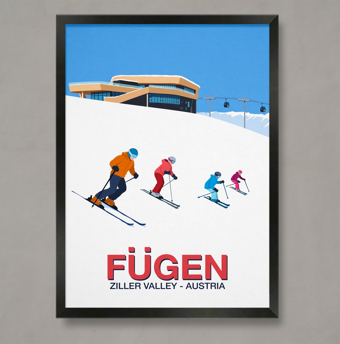 Fugen Ski Resort Poster, Ski Resort Poster, Ski Print, Snowboard Poster ...