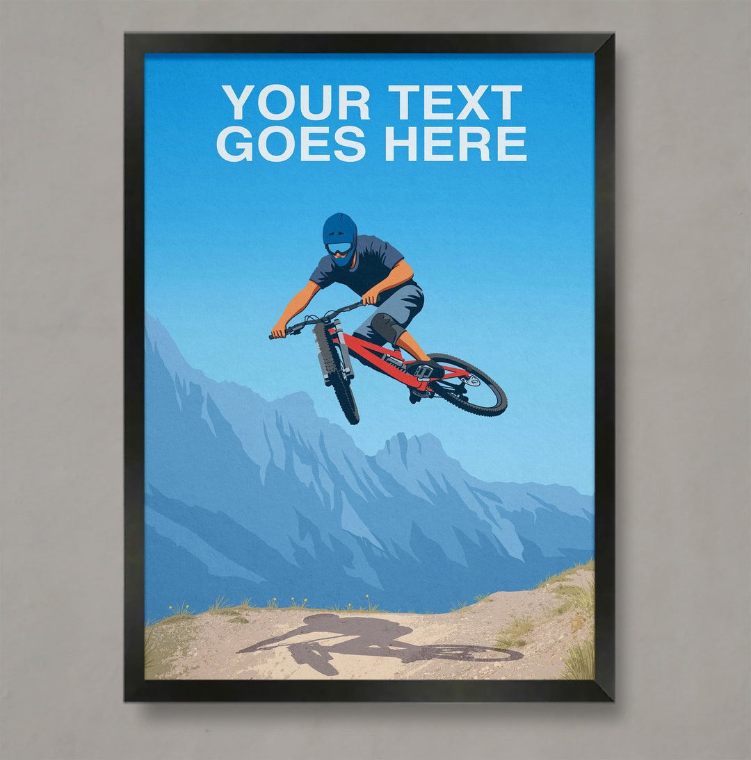 Personalized Mountain Bike Art Print: Custom MTB Poster - Etsy