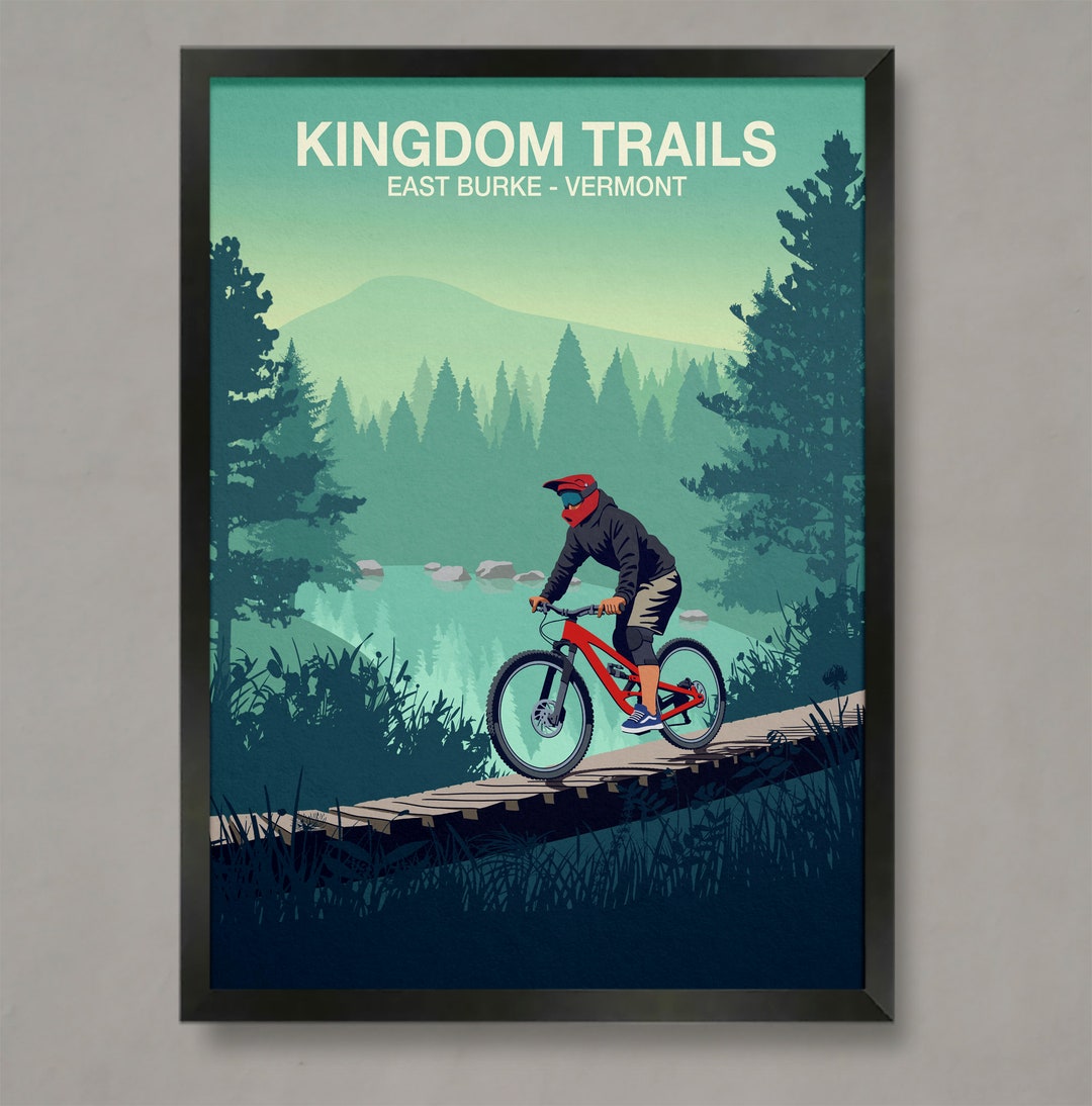 Kingdom Trails Mountain Bike Poster, Mountain Bike Poster, Mountain ...
