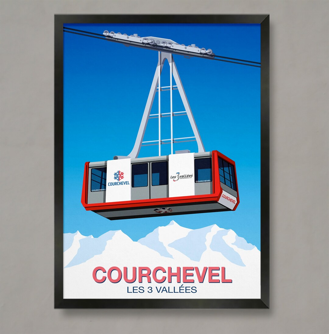 Courchevel Ski Resort Poster, Ski Resort Poster, Ski Print , Snowboard ...