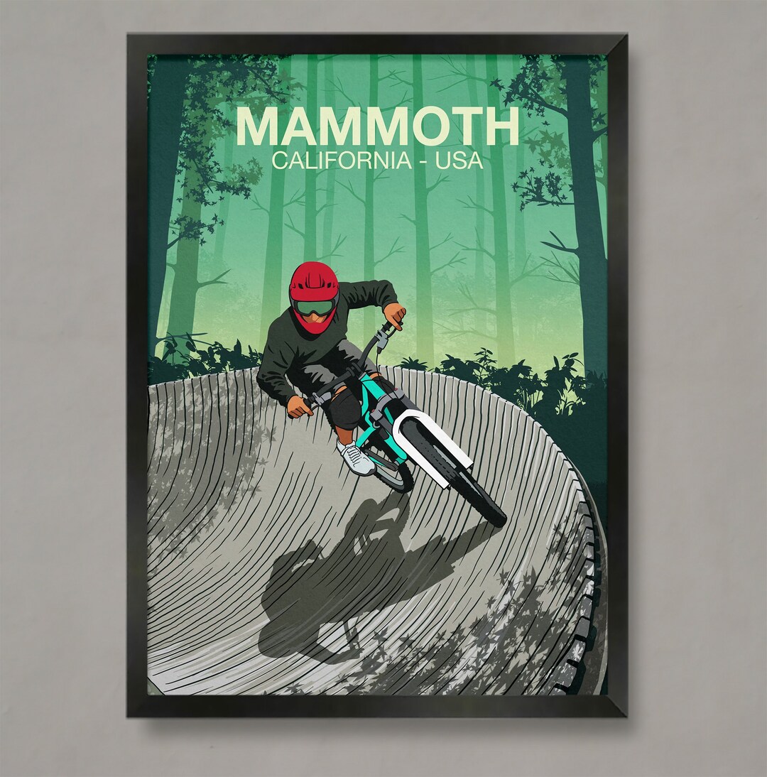 Mammoth Mountain Bike Trail Poster, Mountain Bike Poster, Mountain Bike ...