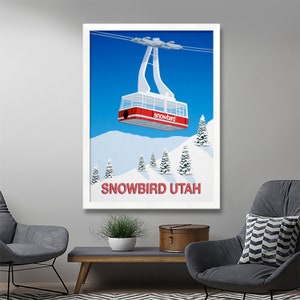 Snowbird Ski Poster, Ski Resort Poster, Ski Print , Snowboard Poster ...