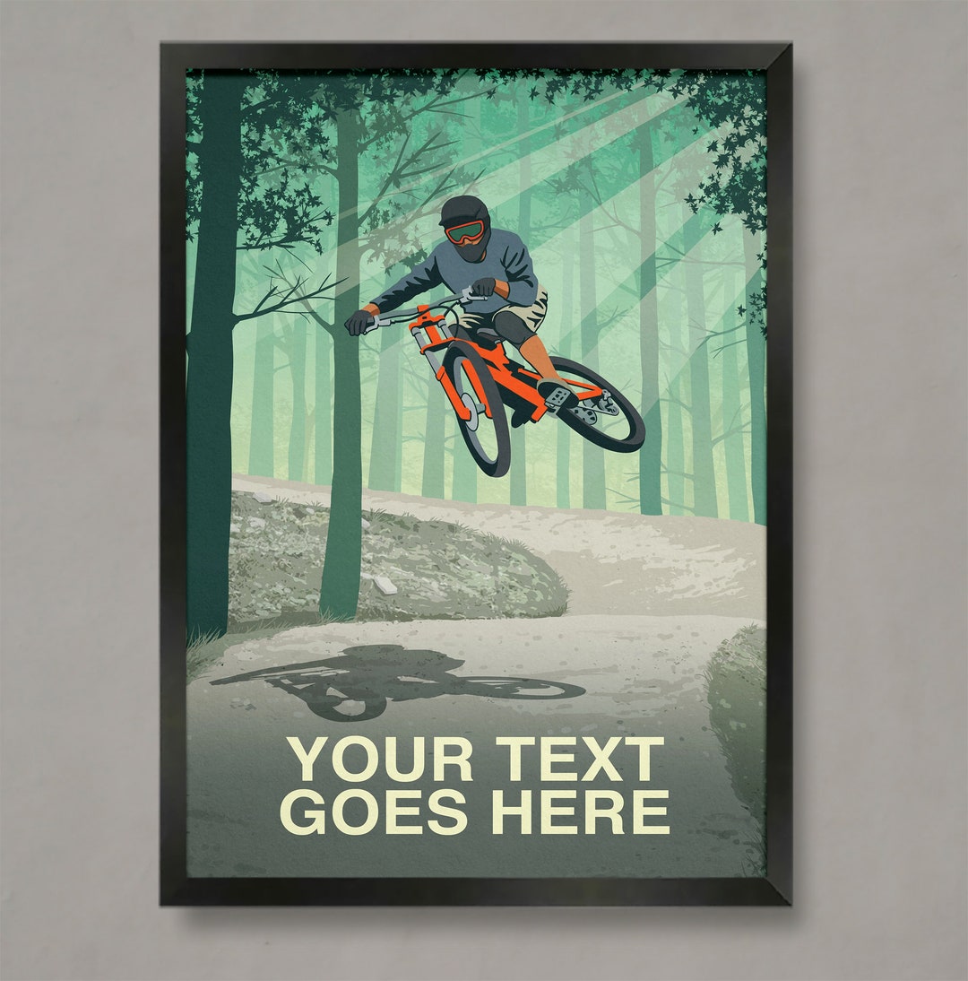 Personalized Mountain Bike Art Print: Custom MTB Poster - Etsy