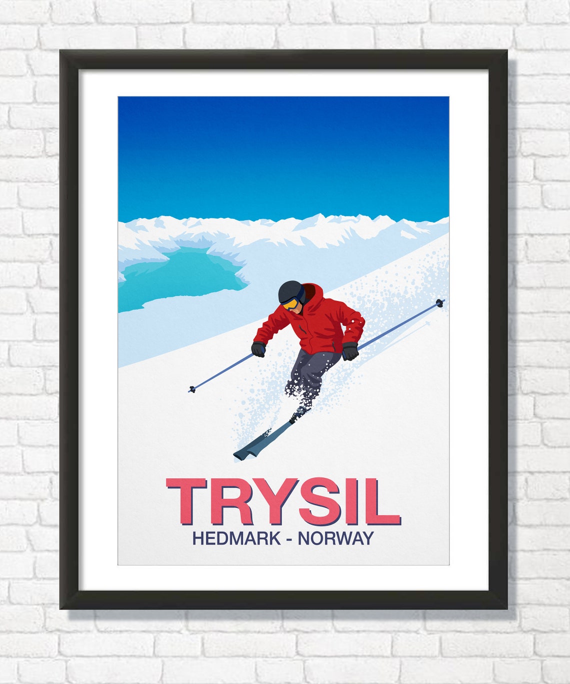 Trysil Skier Poster Ski Resort Poster Skiing Poster - Etsy