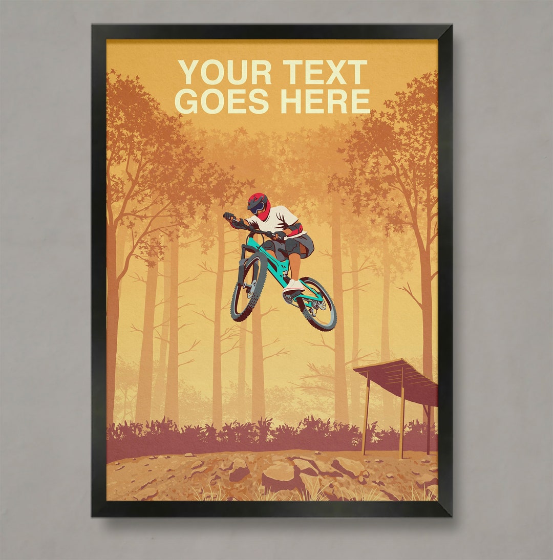 Personalised Mountain Bike Gift, Custom Mountain Bike Art, MTB Art ...