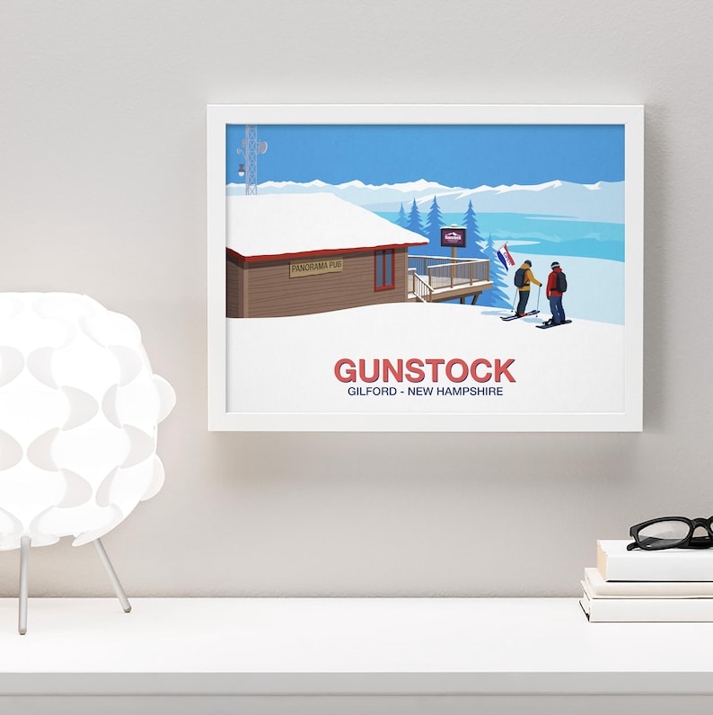 Gunstock Mountain Ski Resort Poster: Vintage-style Travel Print - Etsy