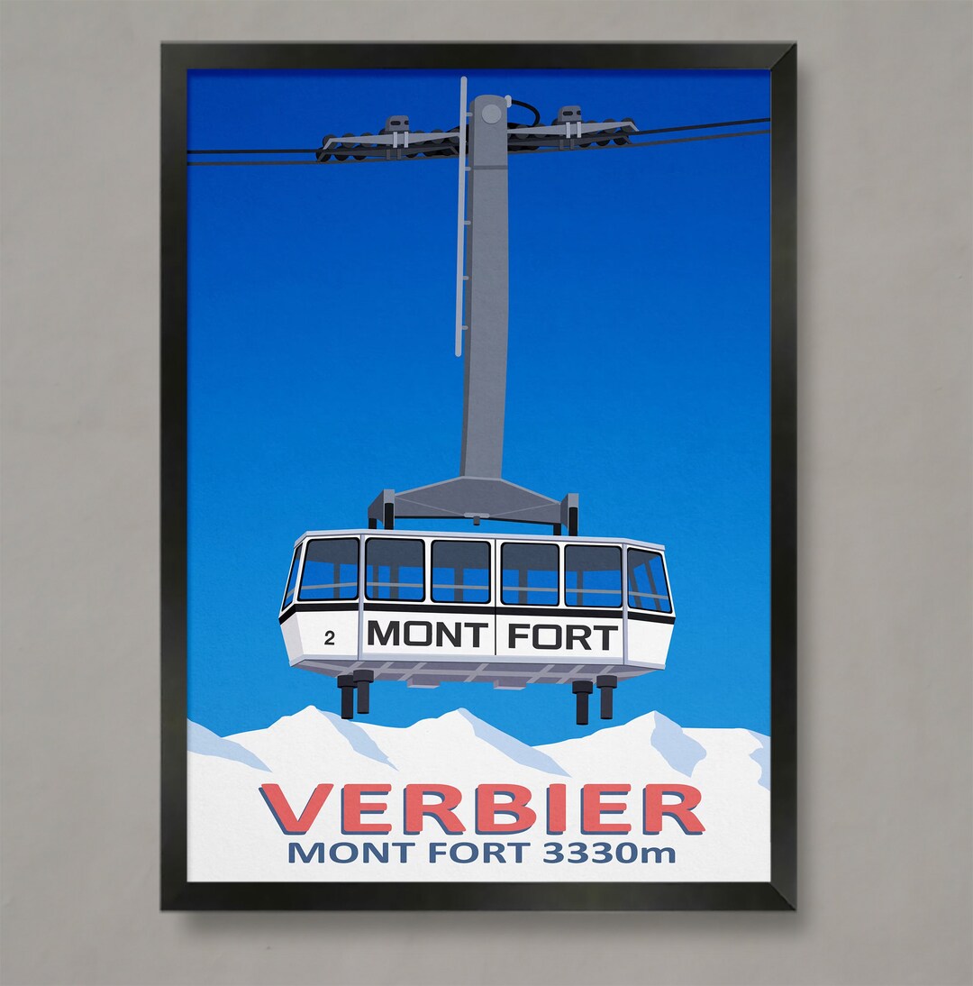 Verbier Vintage Cable Car Poster Ski Resort Poster Ski Print verbier-vintage-cable-car-poster-ski-resort-poster-ski-print