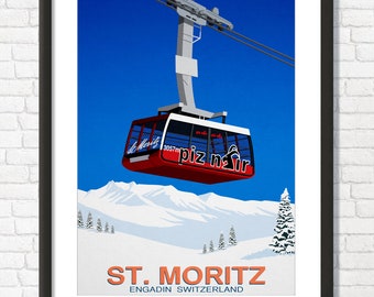 St Moritz Poster | Etsy
