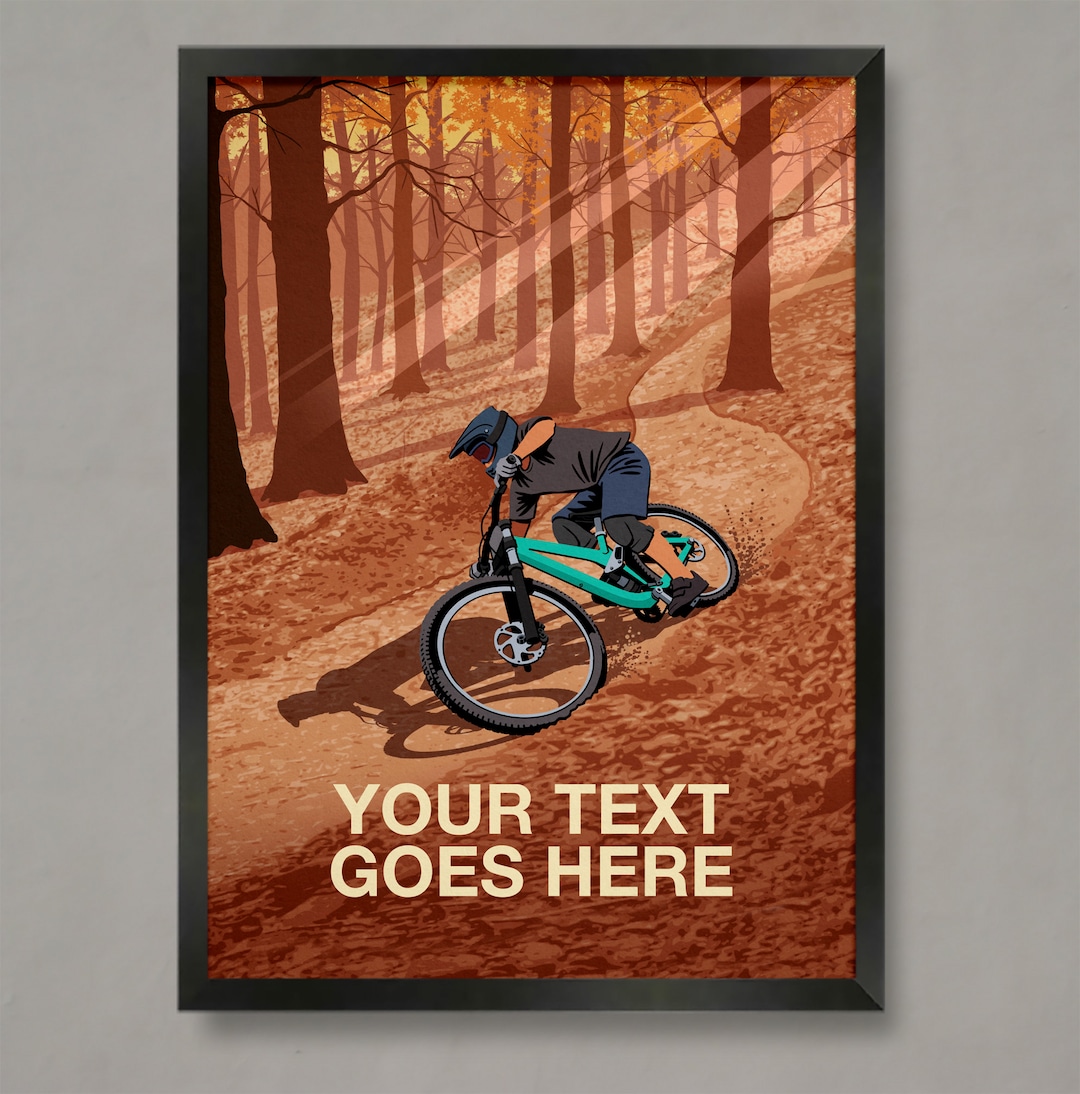 Personalised Mountain Bike Gift, Custom Mountain Bike Art, MTB Art ...