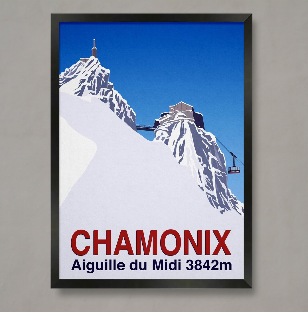 Chamonix Ski Poster, Ski Resort Poster, Ski Print , Snowboard Poster ...