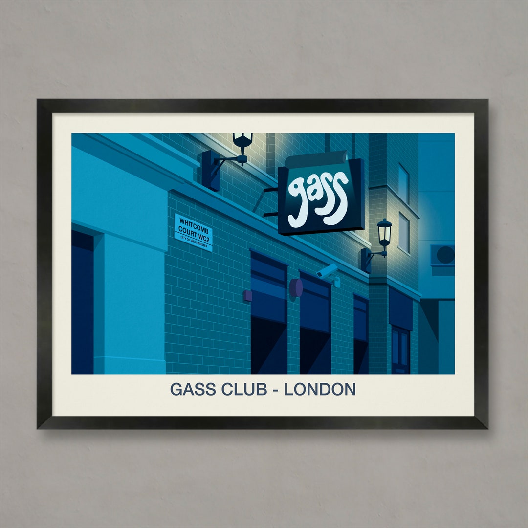 The Gass Club Poster, Nightclub Prints, the Gass Club Print, Gass Club ...