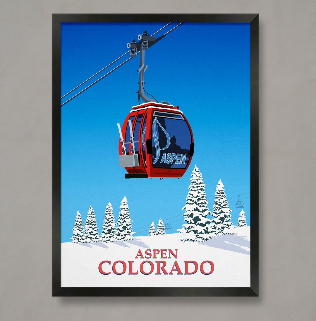 Aspen Ski Resort Poster: Vintage Style Travel Print - Etsy