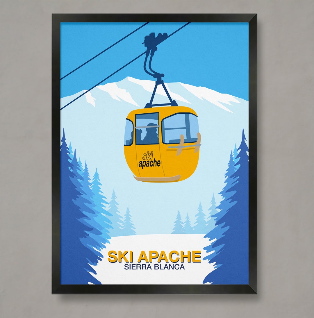 Ski Apache Poster: Vintage Ski Resort Art Print - Etsy