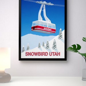 Snowbird Ski Poster, Ski Resort Poster, Ski Print , Snowboard Poster ...
