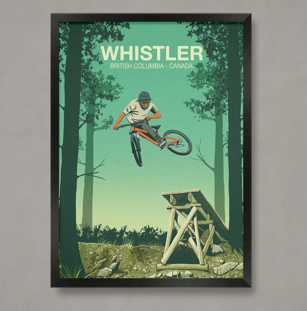 Whistler Mountain Bike Park Poster: British Columbia Trail Art Print - Etsy