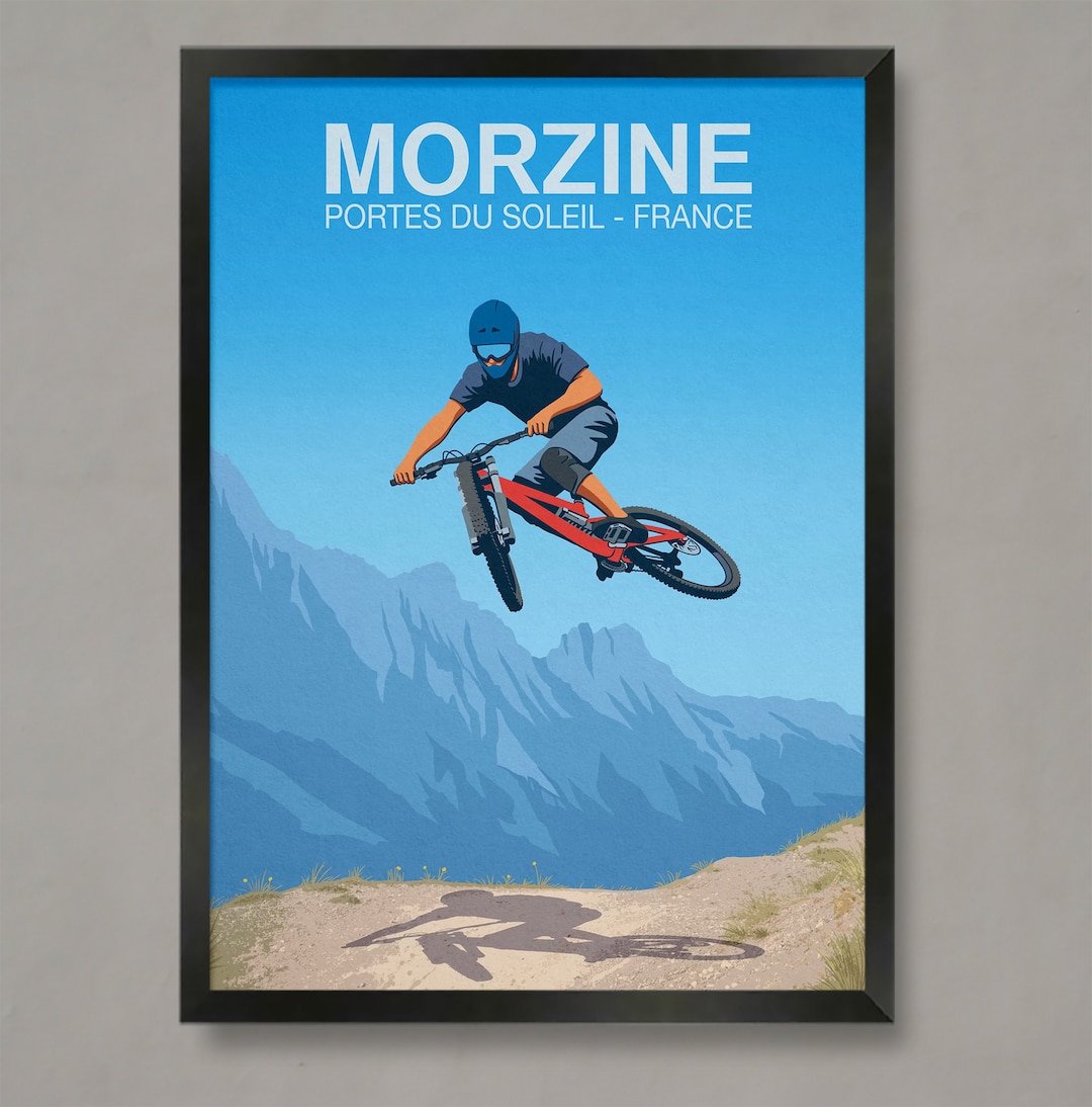 Morzine Mountain Bike Trail Poster, Mountain Bike Poster, Mountain Bike ...