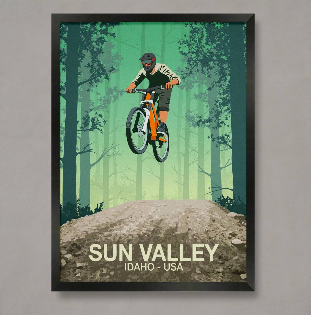 Sun Valley Mountain Bike Trail Poster, Mountain Bike Poster, Mountain ...