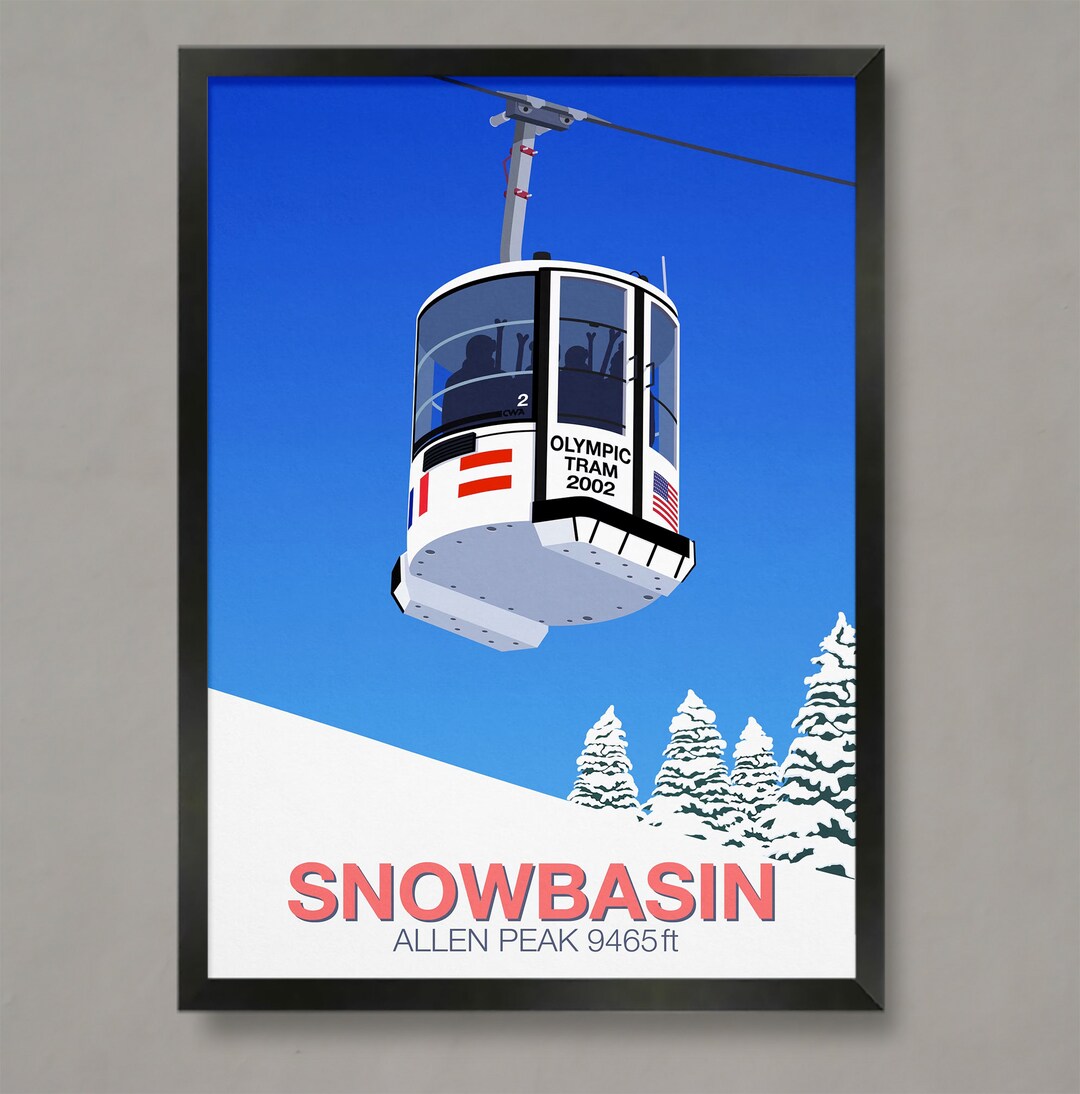 Snowbasin Allen Peak Tram Poster: Vintage Ski Resort Art Print - Etsy