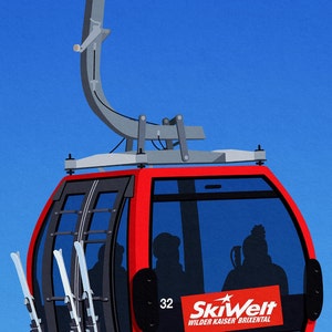 Skiwelt Austria Poster: Vintage Ski Resort Art Print - Etsy