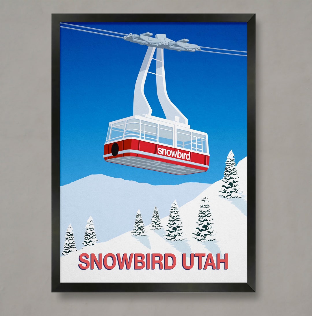 Snowbird Ski Poster, Ski Resort Poster, Ski Print , Snowboard Poster ...