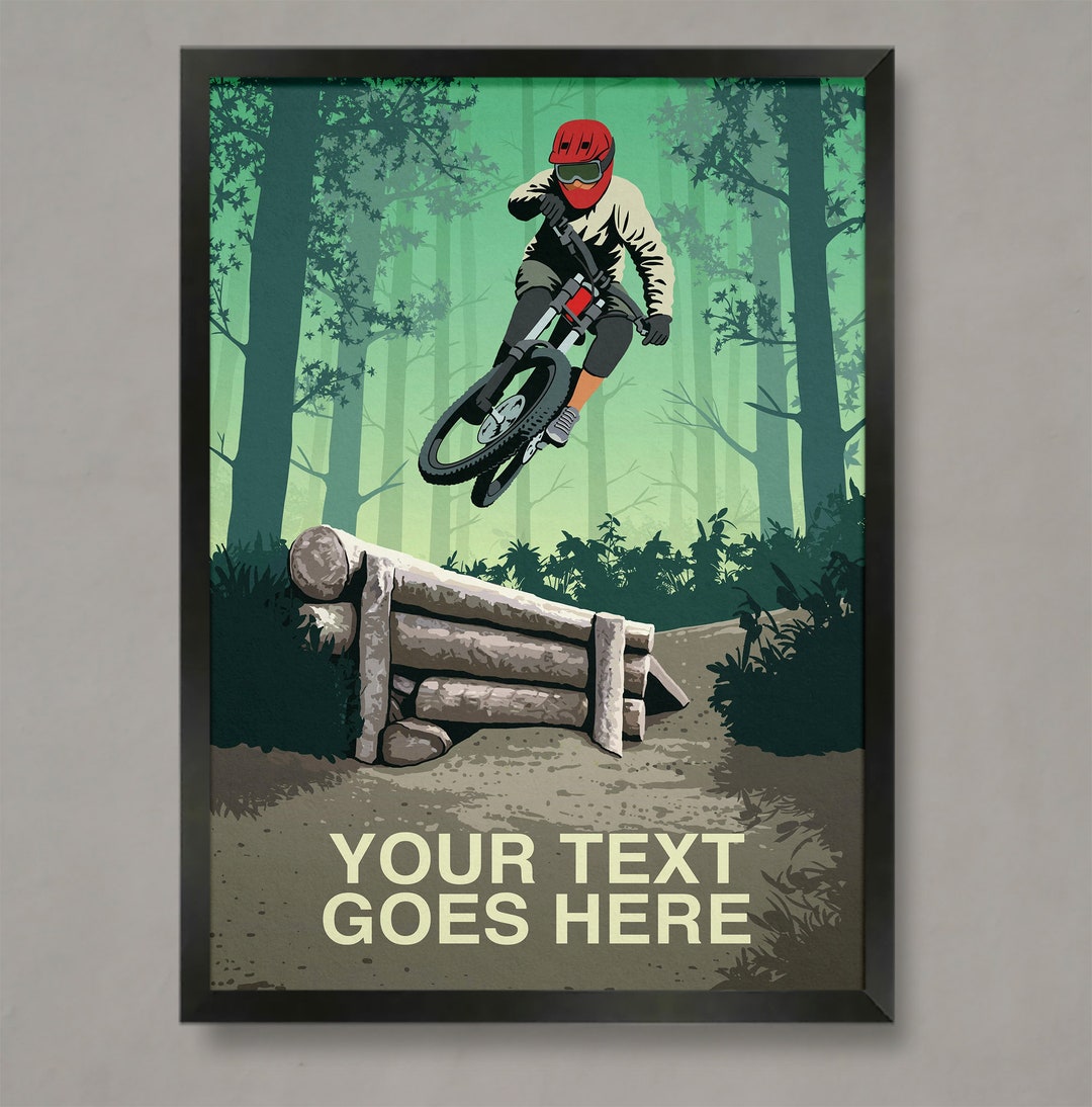 Personalised Mountain Bike Gift Custom Mountain Bike Art MTB - Etsy