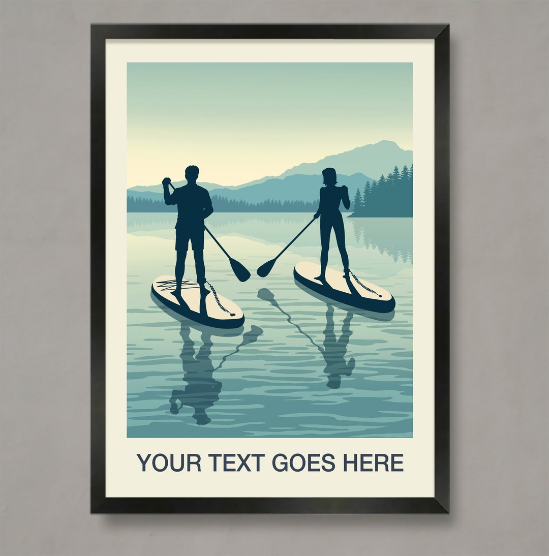 Personalised Paddle Boarding Poster, Personalised SUP Gift, Custom SUP ...