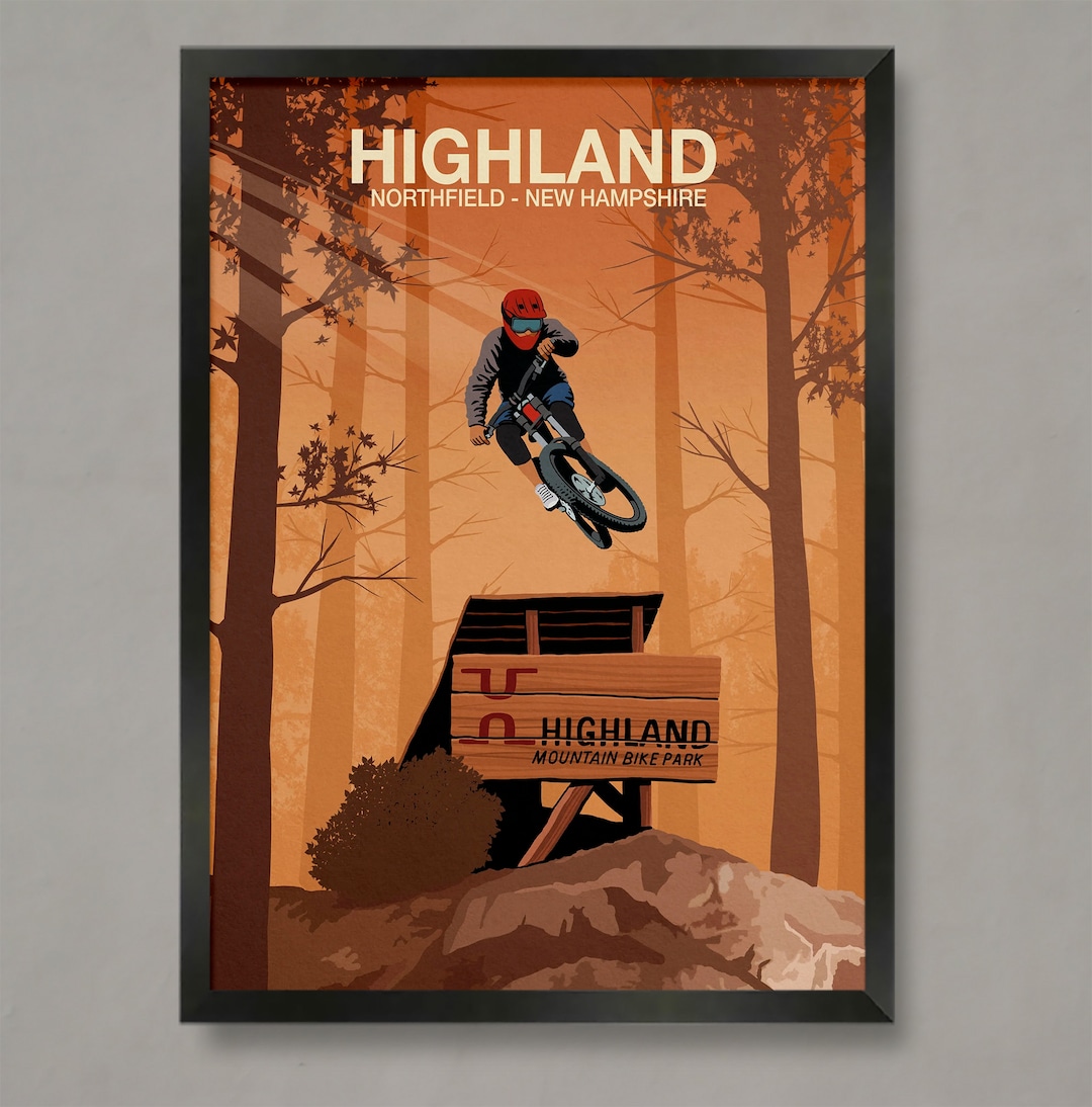 Highland Mountain Bike Trail Poster: Northfield, NH Art Print - Etsy