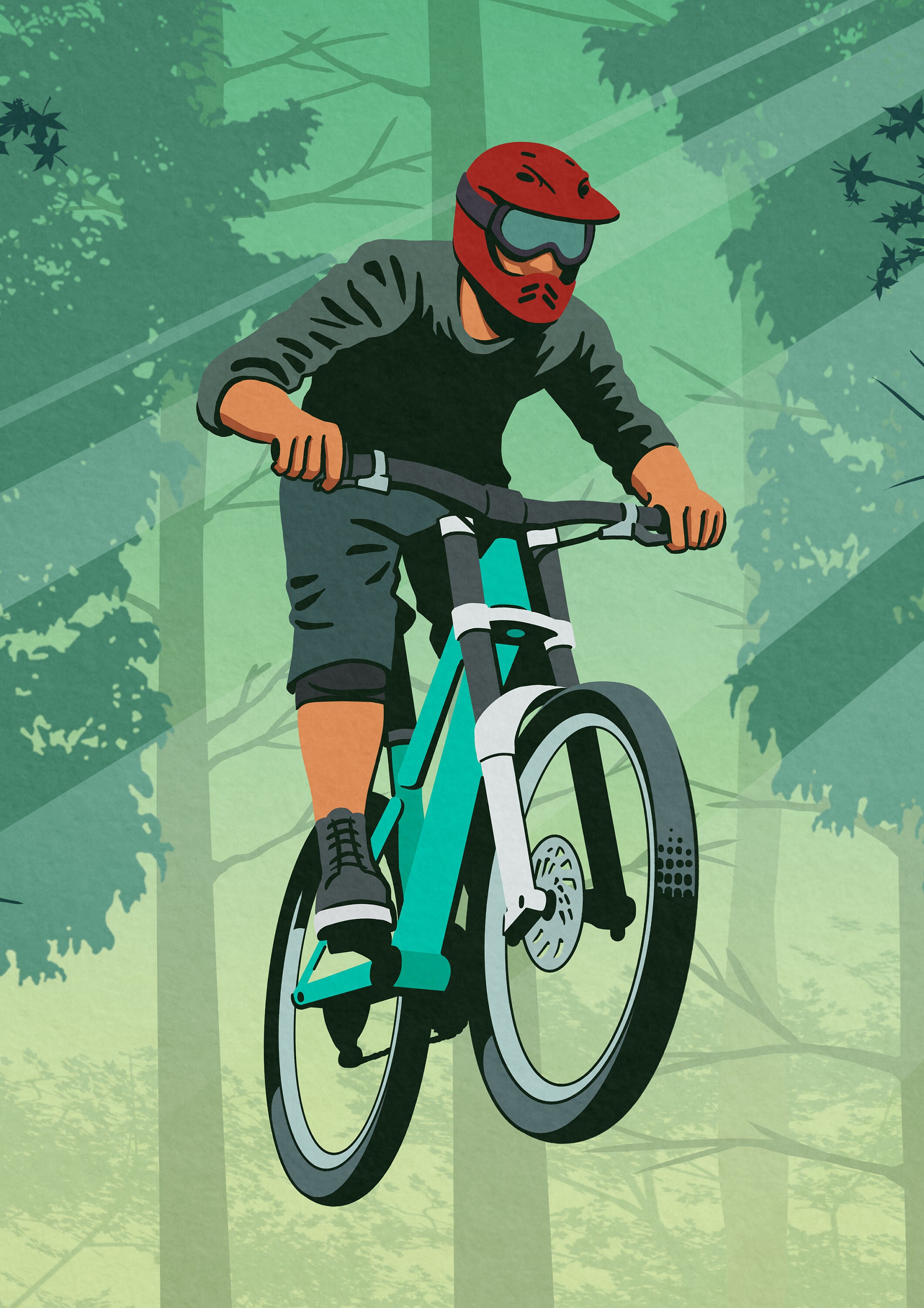 Rheola Mountain Bike Trail Poster - Etsy UK
