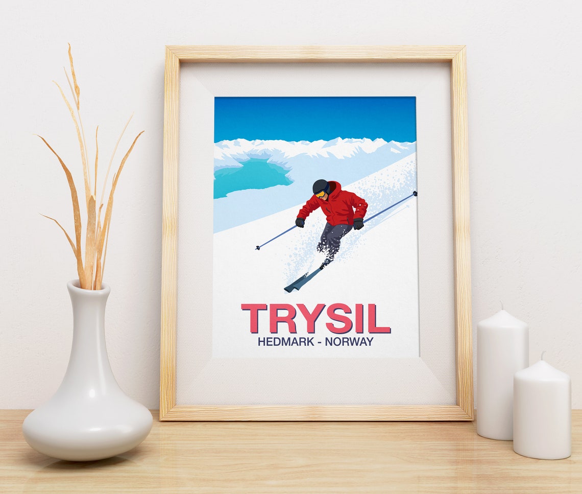 Trysil Skier Poster Ski Resort Poster Skiing Poster - Etsy