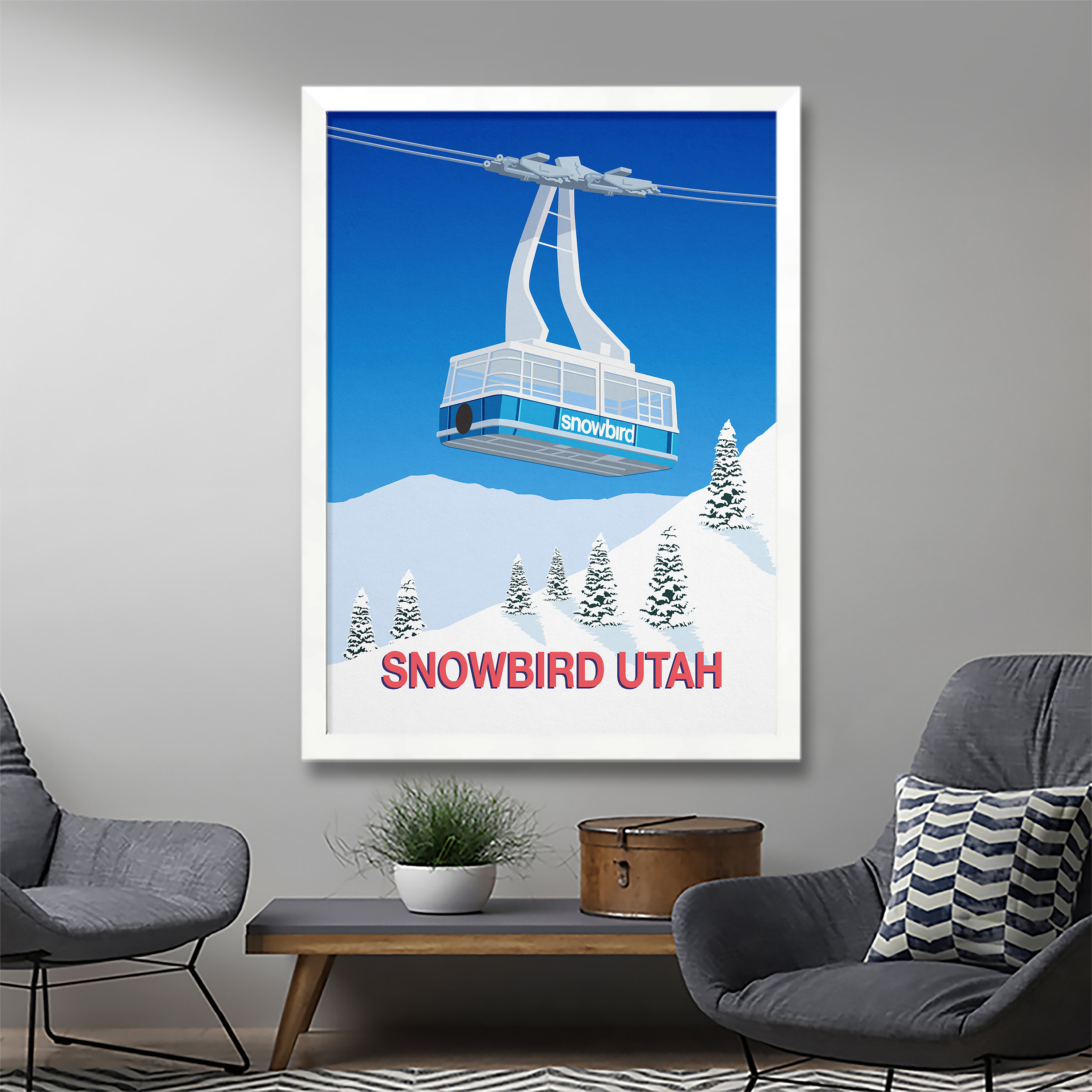 Snowbird Ski Resort Poster: Blue Cable Car, Utah Ski Print - Etsy