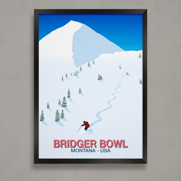 Bridger Bowl Ski Poster - Etsy
