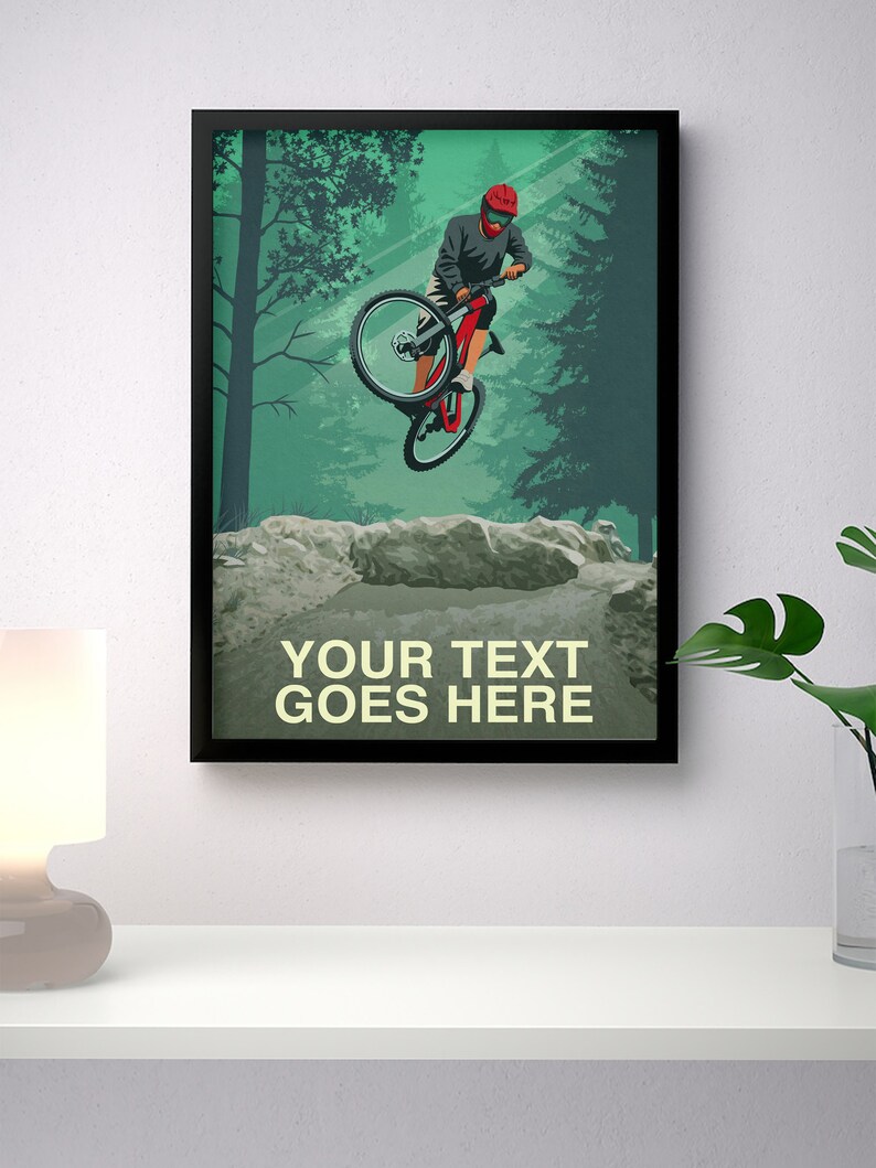Personalized Mountain Bike Art Print: Custom MTB Poster - Etsy UK